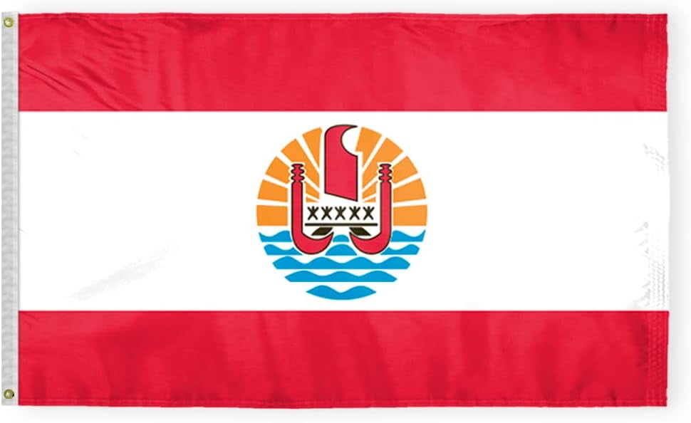 AGAS French Polynesia Tahiti Flag 3x5 ft 200D Nylon Fabric Double ...
