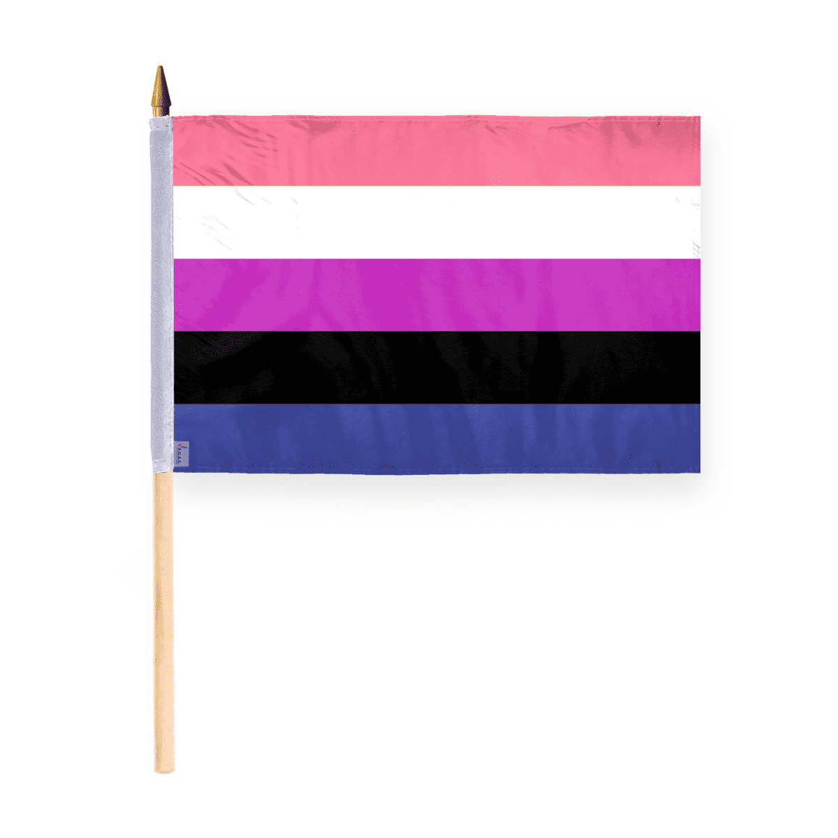 AGAS Genderfluid Pride Stick Flag 12x18 inch Flag on a 24 inch Wooden ...
