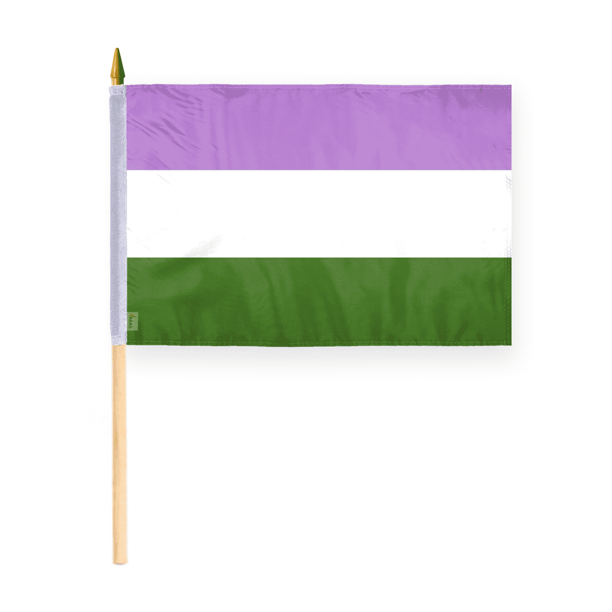 AGAS Genderqueer Pride Stick Flag 12x18 inch Flag on a 24 inch Wooden ...