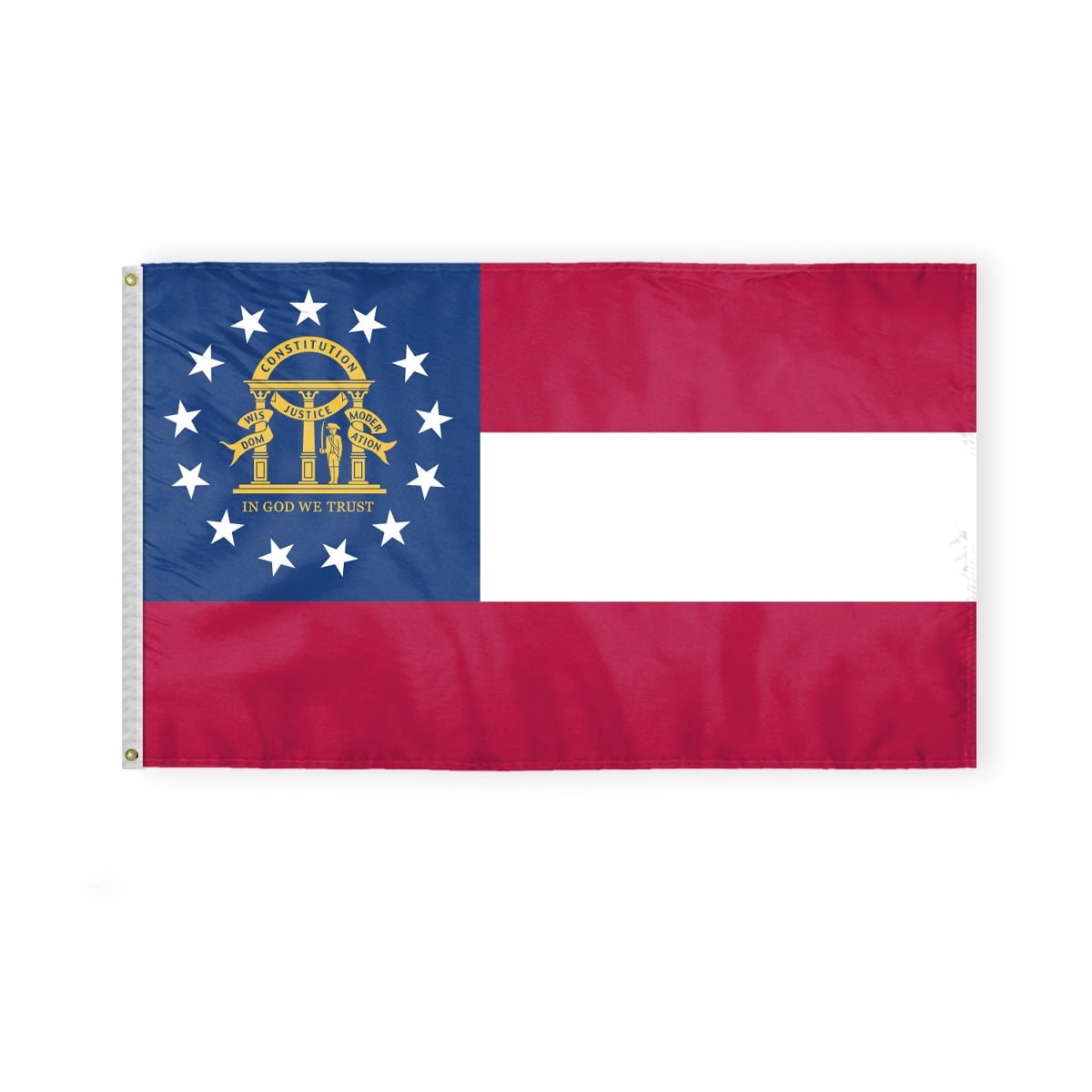 AGAS Georgia State Flag 3x5 Ft - Single Sided Polyester - Iron Grommets ...