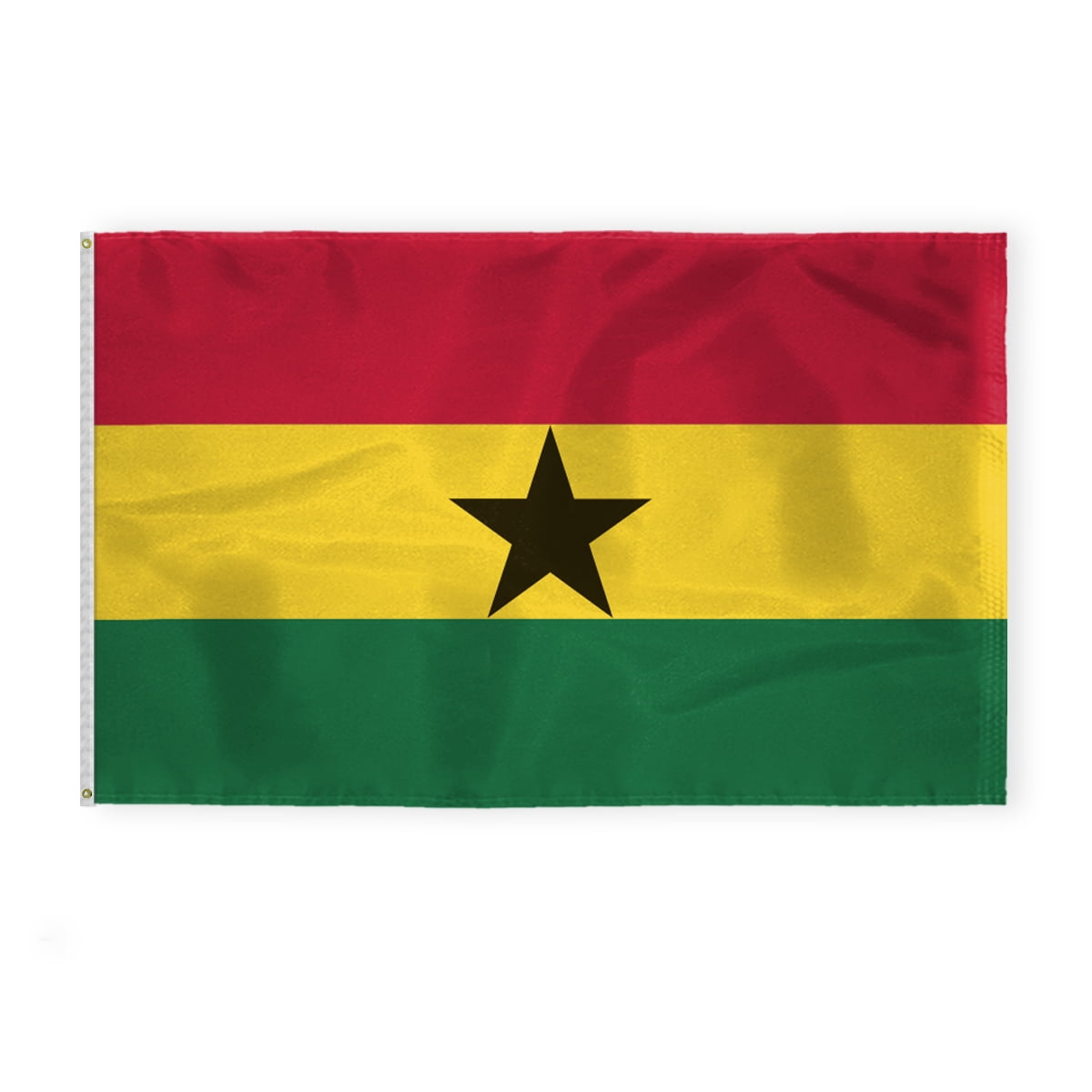 AGAS Ghana Flag 5x8 ft 200D Nylon 6 Needle Lock Stitched Fly Hem Rust ...