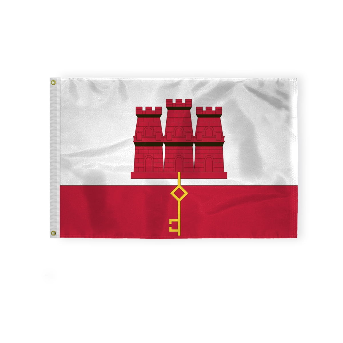 AGAS Gibraltar Flag 2x3 ft Outdoor 200D Nylon Double Stitched Hem Rust ...
