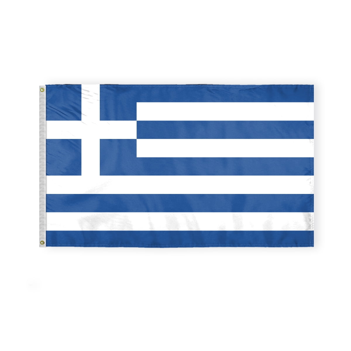 AGAS Greece Flag 3x5 ft Double Stitched Hem 100% Polyester Metal ...