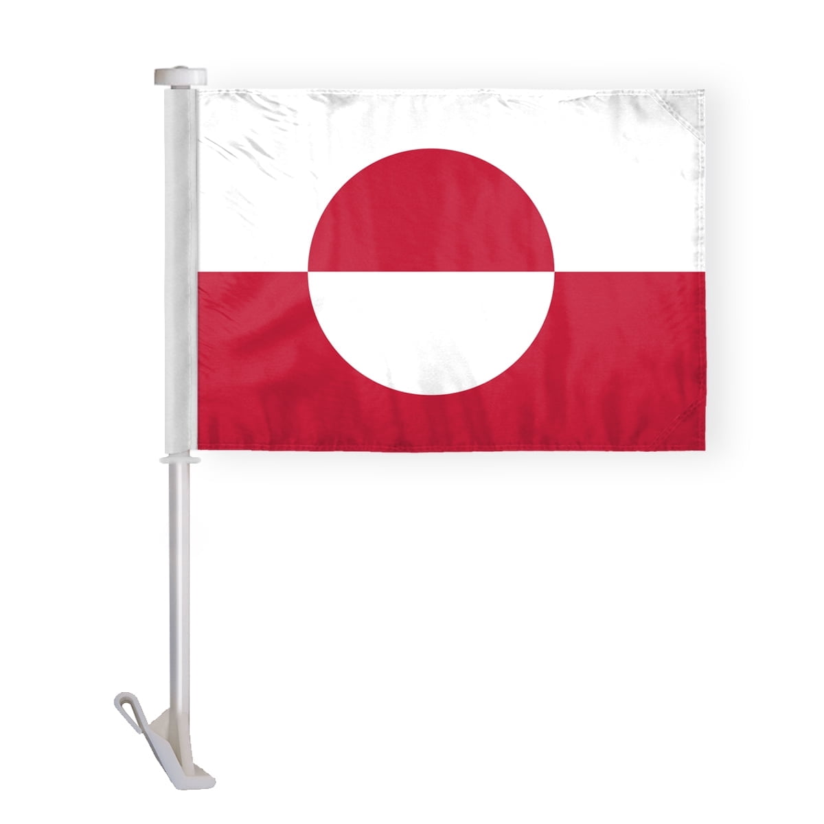 AGAS Greenland Car Flag Premium 10.5x15 inch Printed Double Sided on ...
