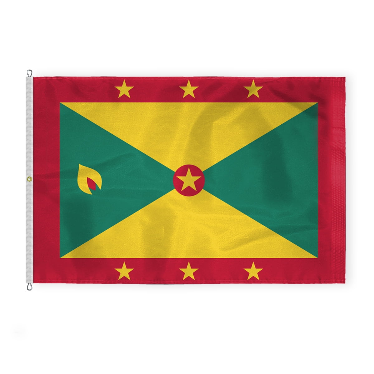 AGAS Grenada Flag 8x12 ft - Outdoor 200D Nylon - 6 Needle Lock Stitched ...