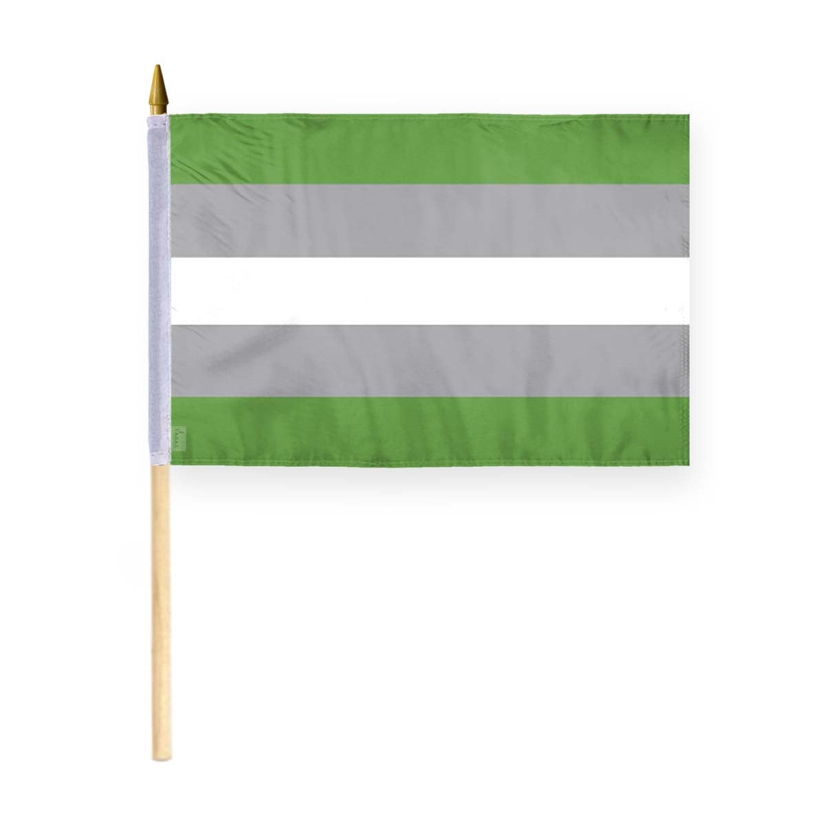 AGAS Greyromantic Pride Stick Flag 12x18 inch Flag on a 24 inch Wooden ...