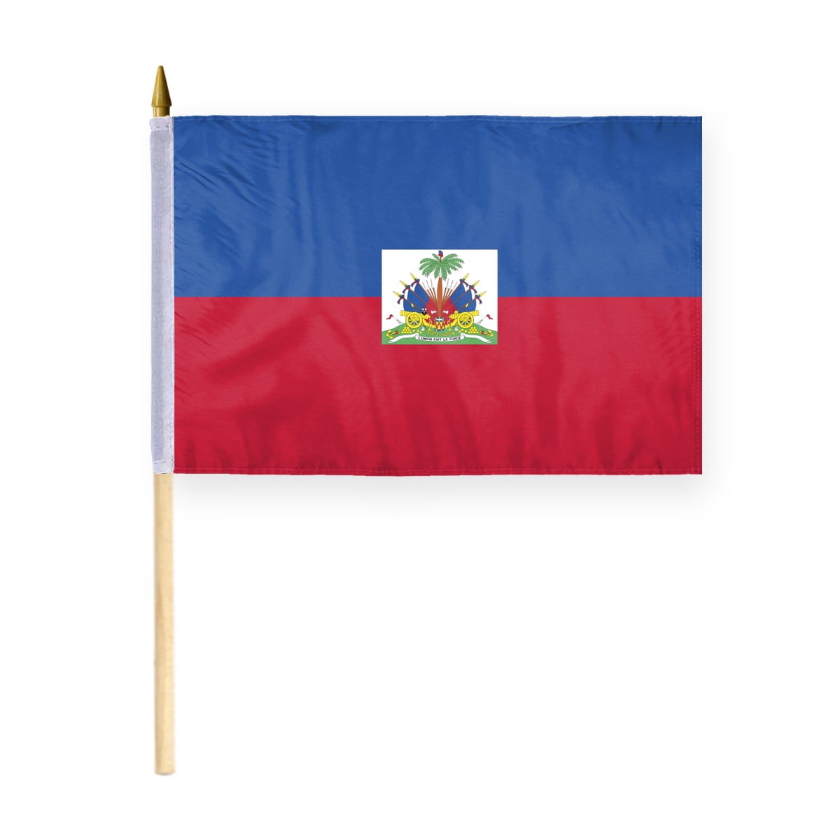 AGAS Haiti Flag 12x18 inch - 24" Wood Pole 100% Polyester Double ...