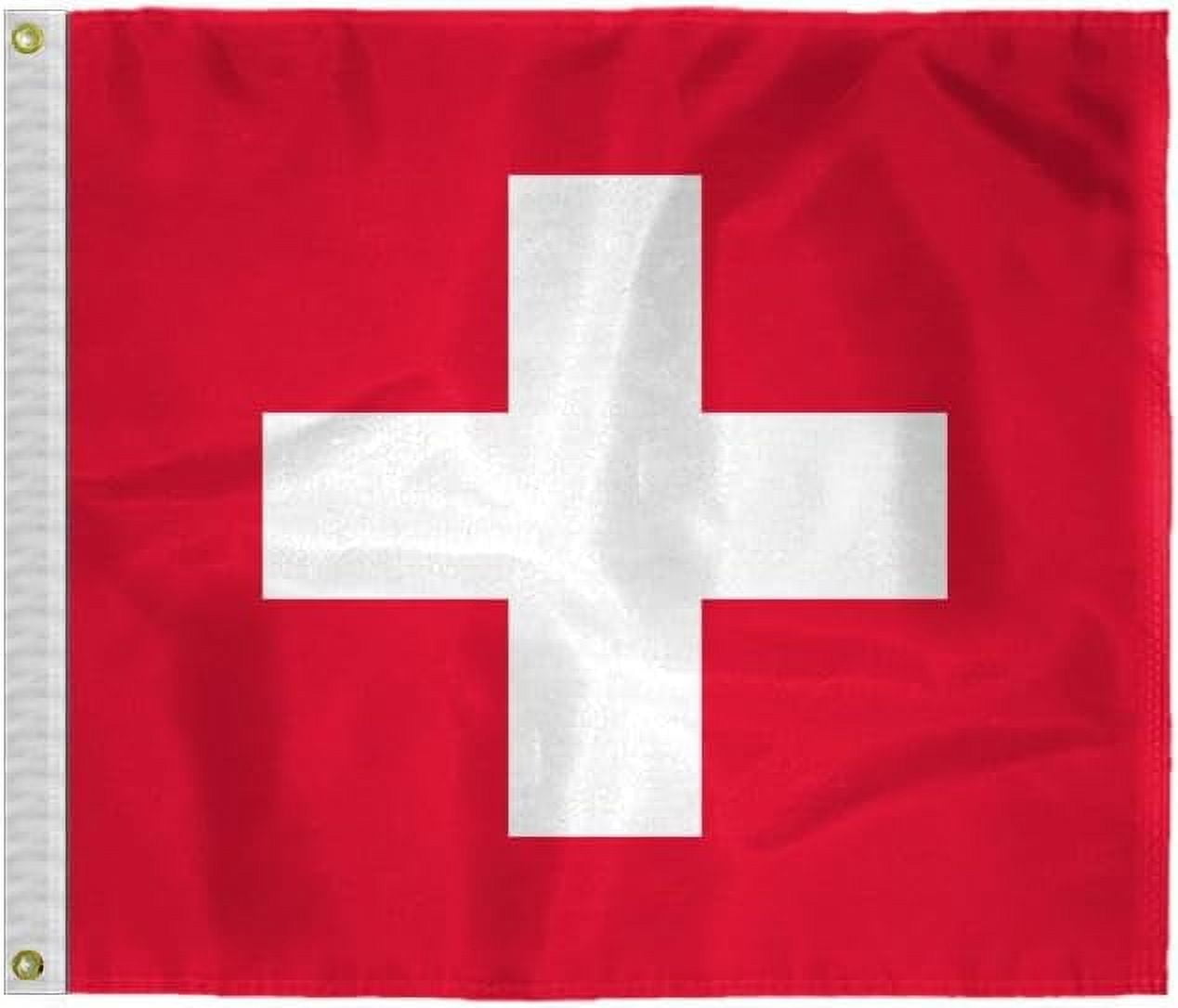 AGAS Heavy Duty Switzerland Flag 2' x 2' Ft, Longest Lasting Nylon 200D ...