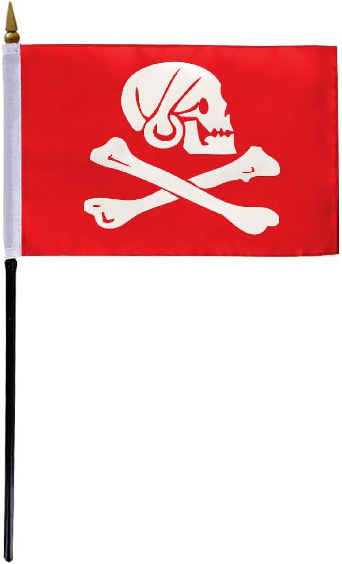 AGAS Henry Every Red Pirate Stick Flag 4x6 inch - Polyester Fabric 11 ...