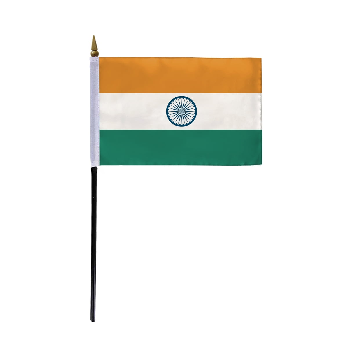 AGAS India Stick Flag 4x6 inch mounted onto 11 inch Plastic Pole ...