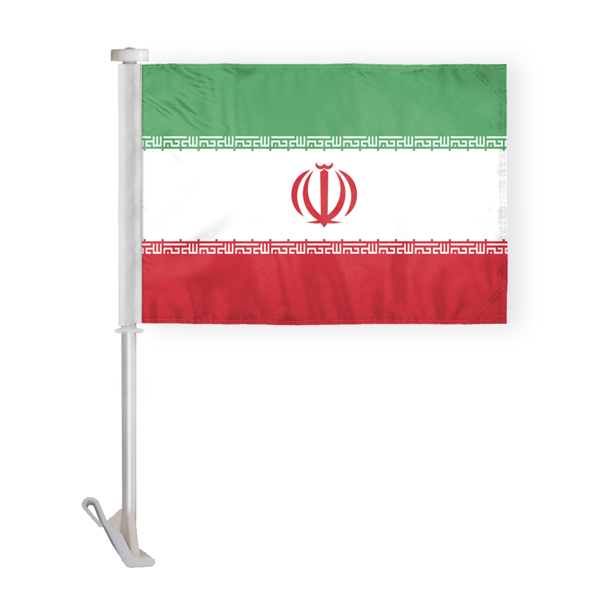 AGAS Iran Car Flag Premium 10.5x15 inch Printed Double Sided on Super Knit Polyester Fabric ...