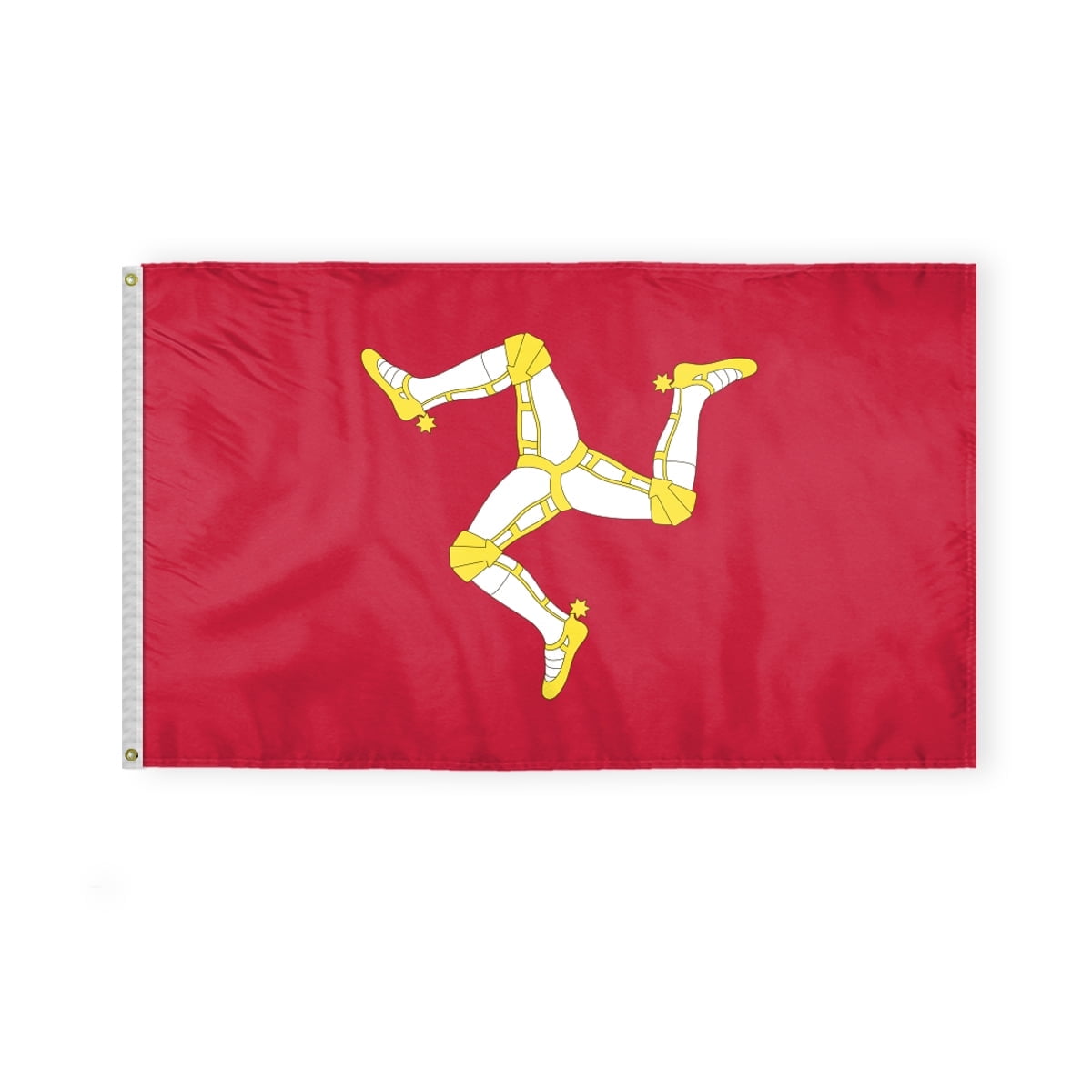 AGAS Isle of Man Flag 3x5 ft Double Stitched Hem 100% Polyester Metal ...