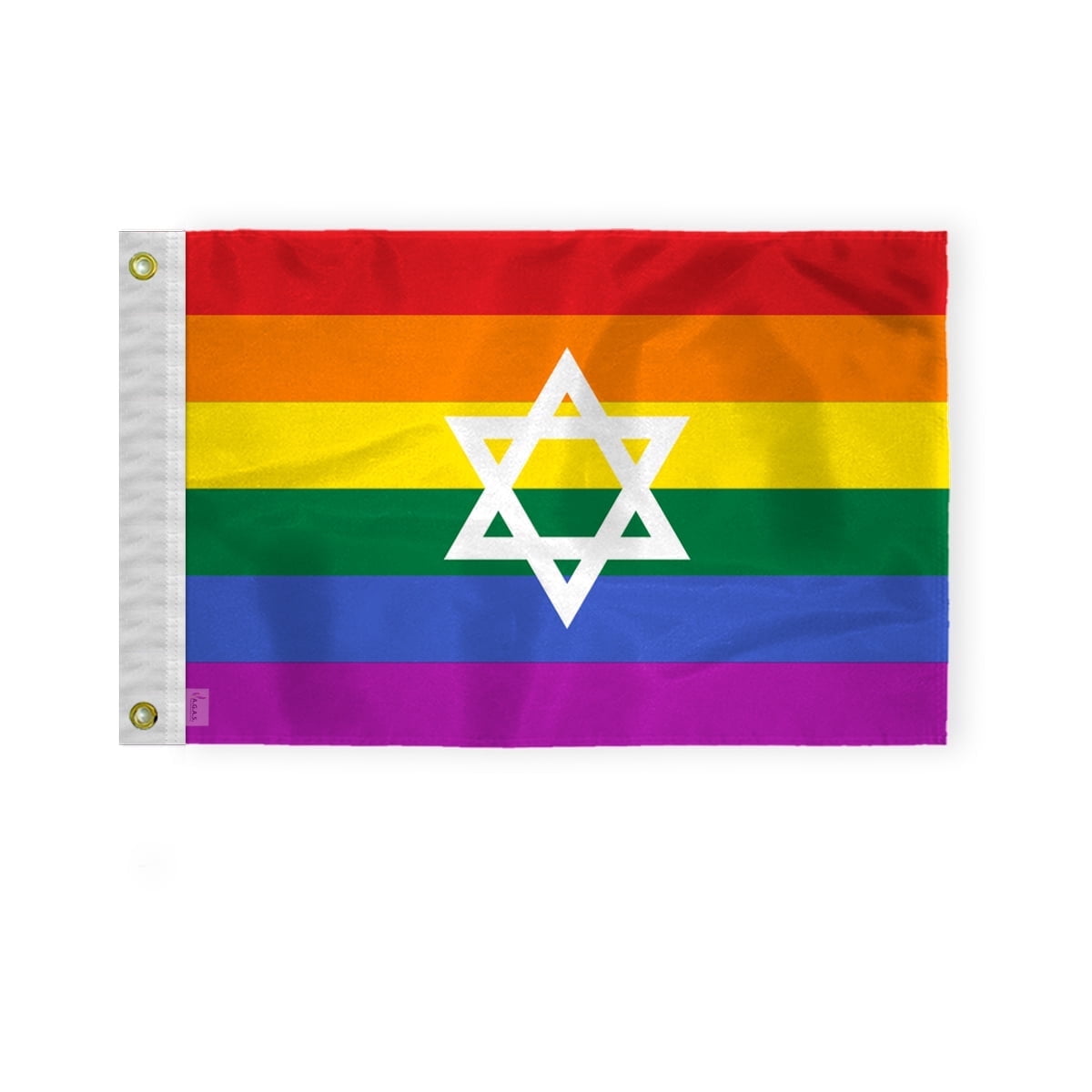 AGAS Israel Rainbow Boat Nautical Flag 12x18 Inch - Printed 200D Nylon ...