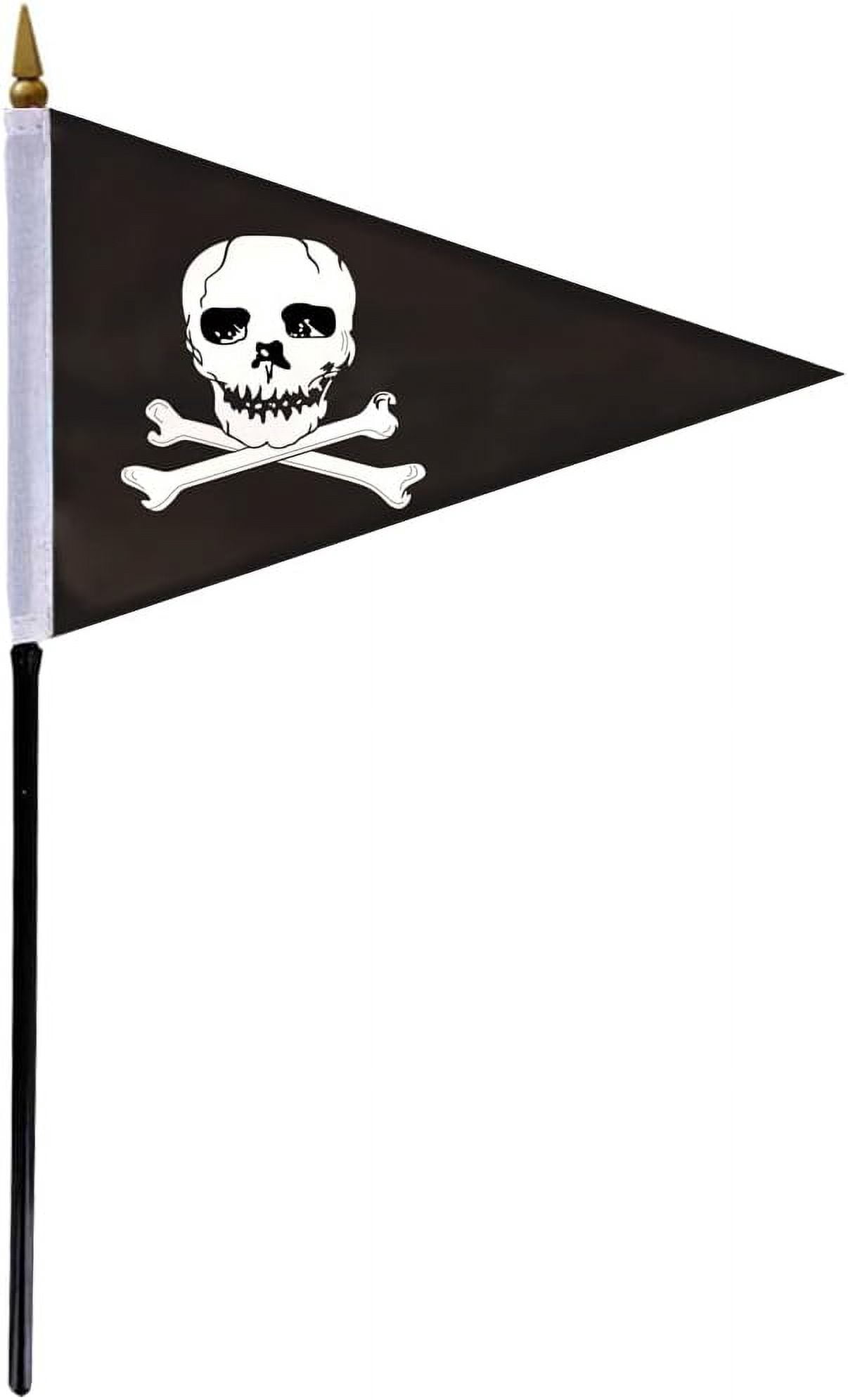 AGAS Jolly Roger Bow Pennant Pirate Small Hand Waving Flag 4x6 inch ...