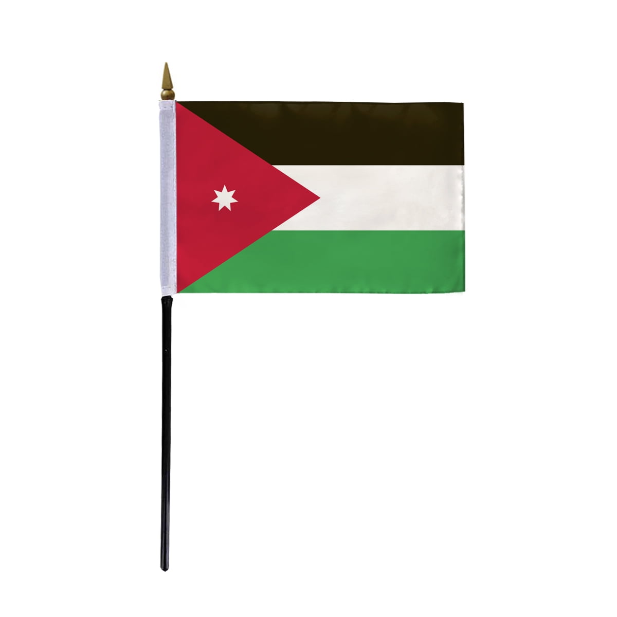 AGAS Jordan Flag 4x6 inch - 11" Plastic Pole 100% Polyester Stitched ...