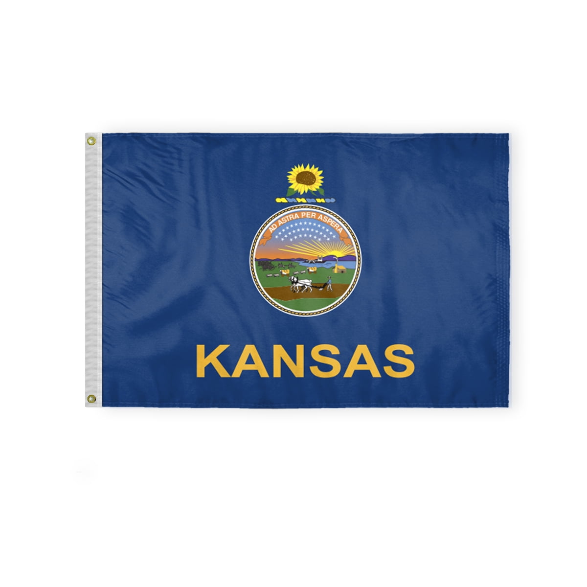 AGAS Kansas State Flag 2x3 Ft - Double Sided Reverse Print On Back 200D ...