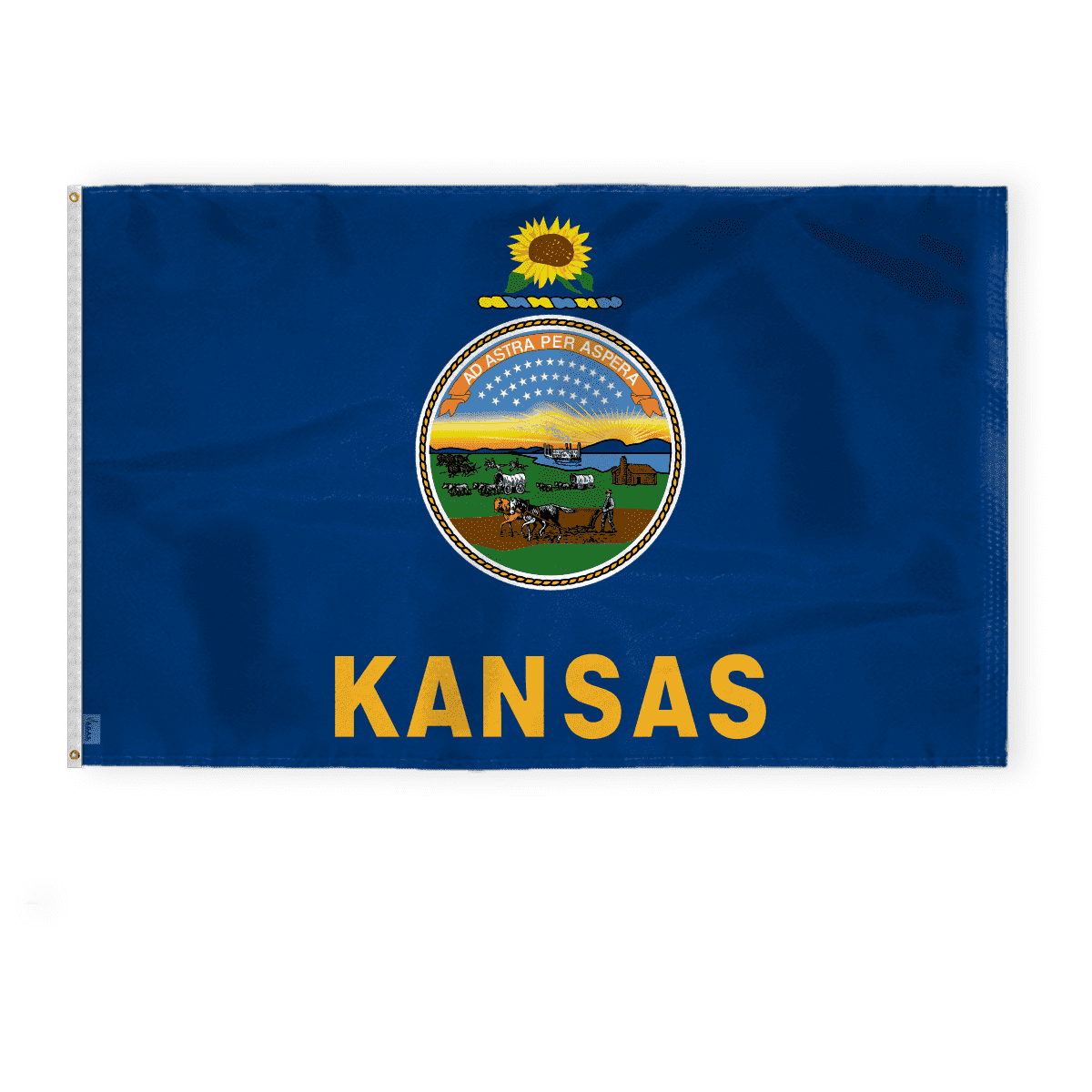 A.G.A.S 3' x 5' Kansas State Outdoor Flag, 200D Nylon, Double Sided ...