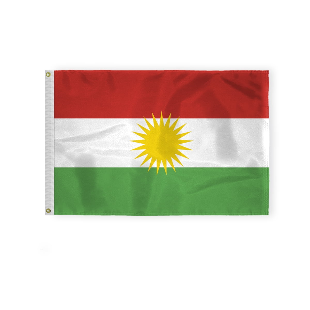AGAS Kurdistan Flag 2x3 ft Outdoor 200D Nylon Double Stitched Hem Rust ...