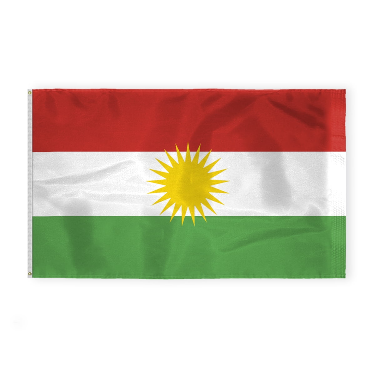 AGAS Kurdistan Flag 6x10 ft 200D Nylon 6 Needle Lock Stitched Fly Hem ...