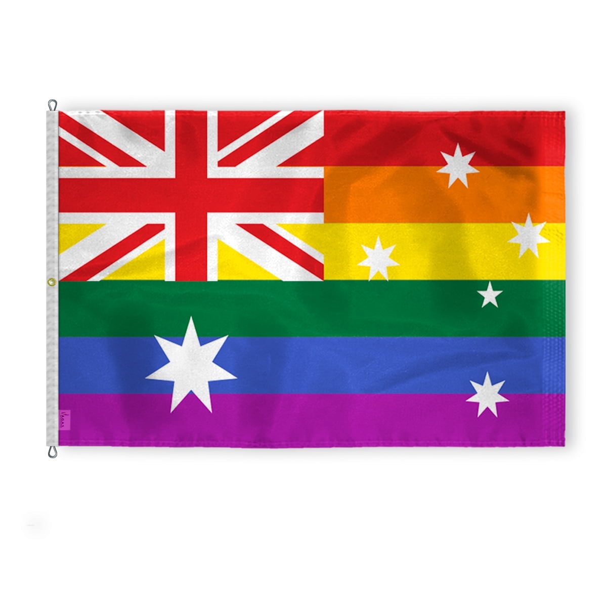 AGAS Large Australia Pride Flag 10x15 Ft - Printed 200D Nylon - Rope ...
