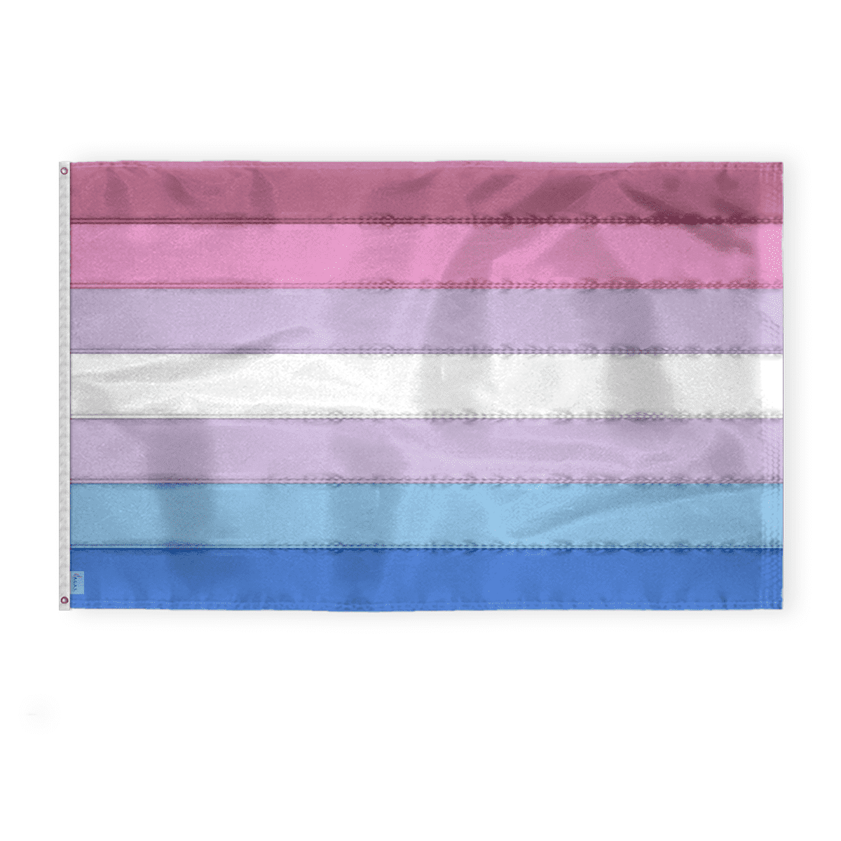 AGAS Large Bigender Embroidered Pride Flag 6x10 Ft - Sewn 200D Nylon ...