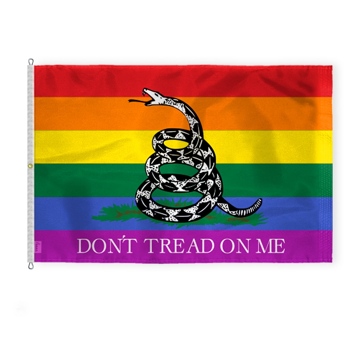 AGAS Large Dont Tread on Me Pride Flag 10x15 Ft - Printed 200D Nylon - Rope Thimble Brass ...
