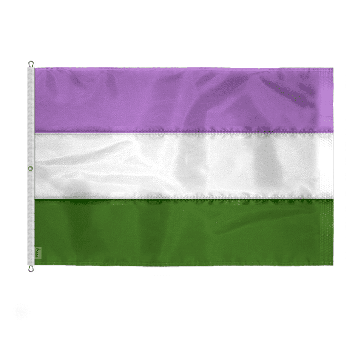 AGAS Large Genderqueer Embroidered Pride Flag 8x12 Ft - Sewn 200D Nylon ...