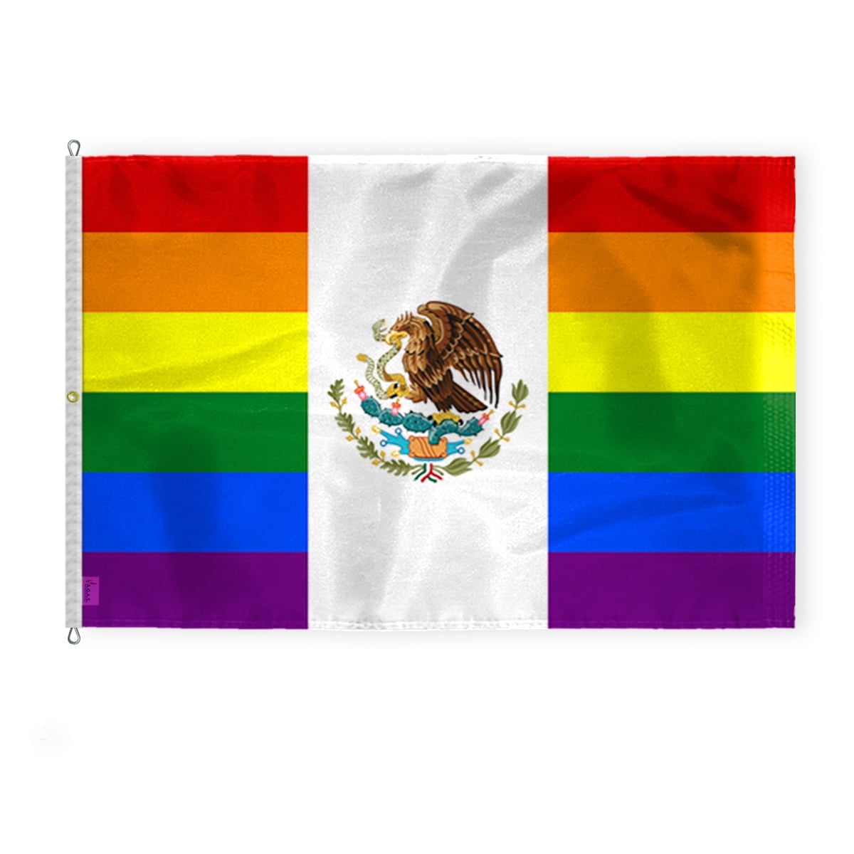 AGAS Large Mexico Rainbow Pride Flag 10x15 Ft - Printed 200D Nylon ...