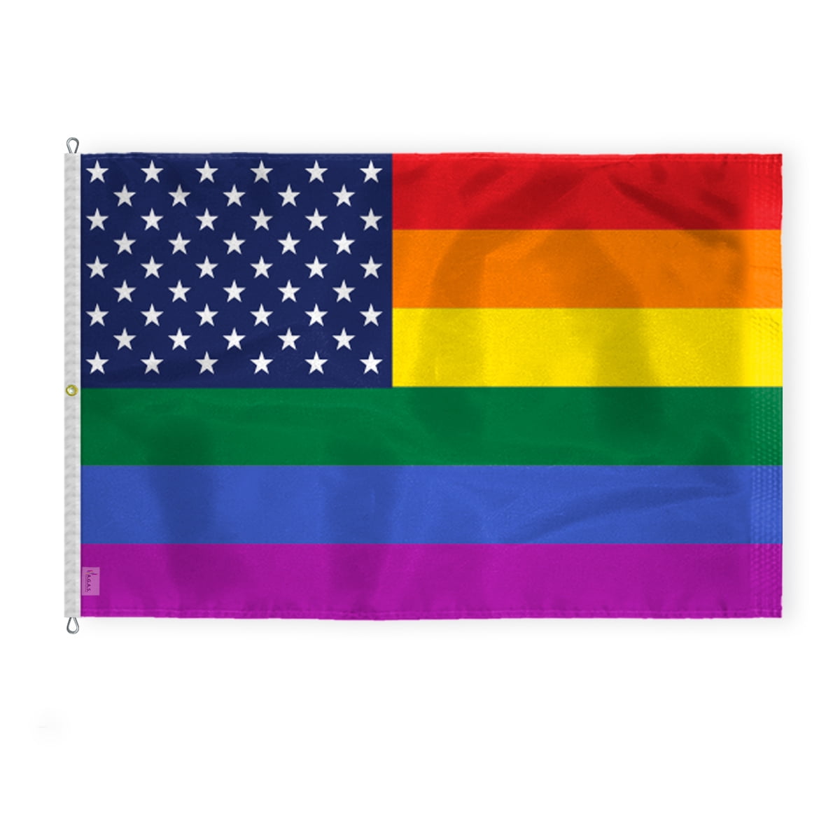 AGAS Large New Old Glory Pride Flag 8x12 Ft - Printed 200D Nylon - Rope ...
