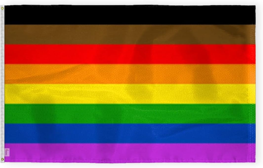 AGAS Large Philadelphia Rainbow Pride POC Flag 6x10 Ft - Double Sided ...