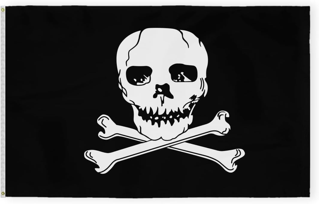 AGAS Large Pirate Flag Big Jolly Roger Flag - Vivid Colors and Fade ...