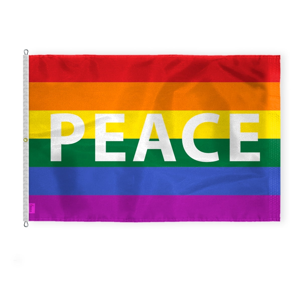 AGAS Large Rainbow Peace Pride Flag 10x15 Ft - Printed 200D Nylon ...