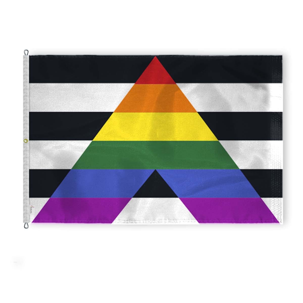 AGAS Large Straight Ally Rainbow Flag 10x15 Ft - Printed 200D Nylon ...