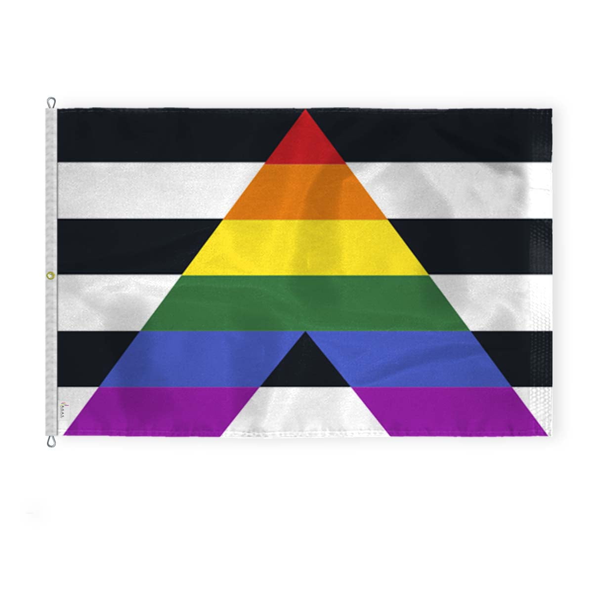 AGAS Large Straight Ally Rainbow Flag 8x12 Ft - Printed 200D Nylon ...