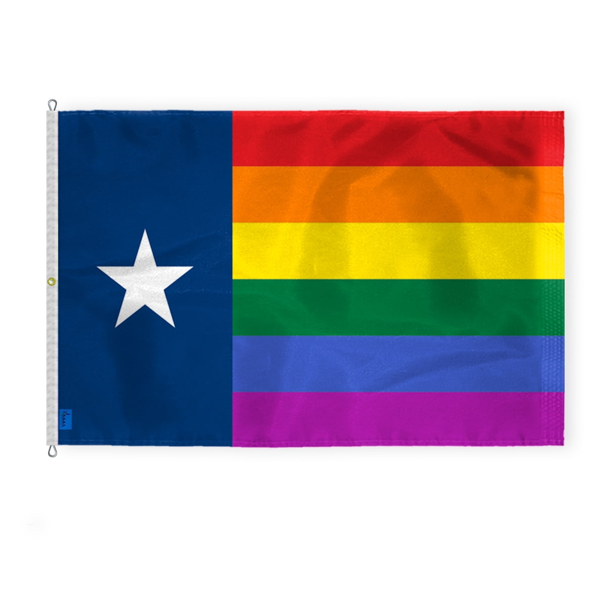 AGAS Large Texas Rainbow Flag 8x12 Ft - Printed 200D Nylon - Rope ...
