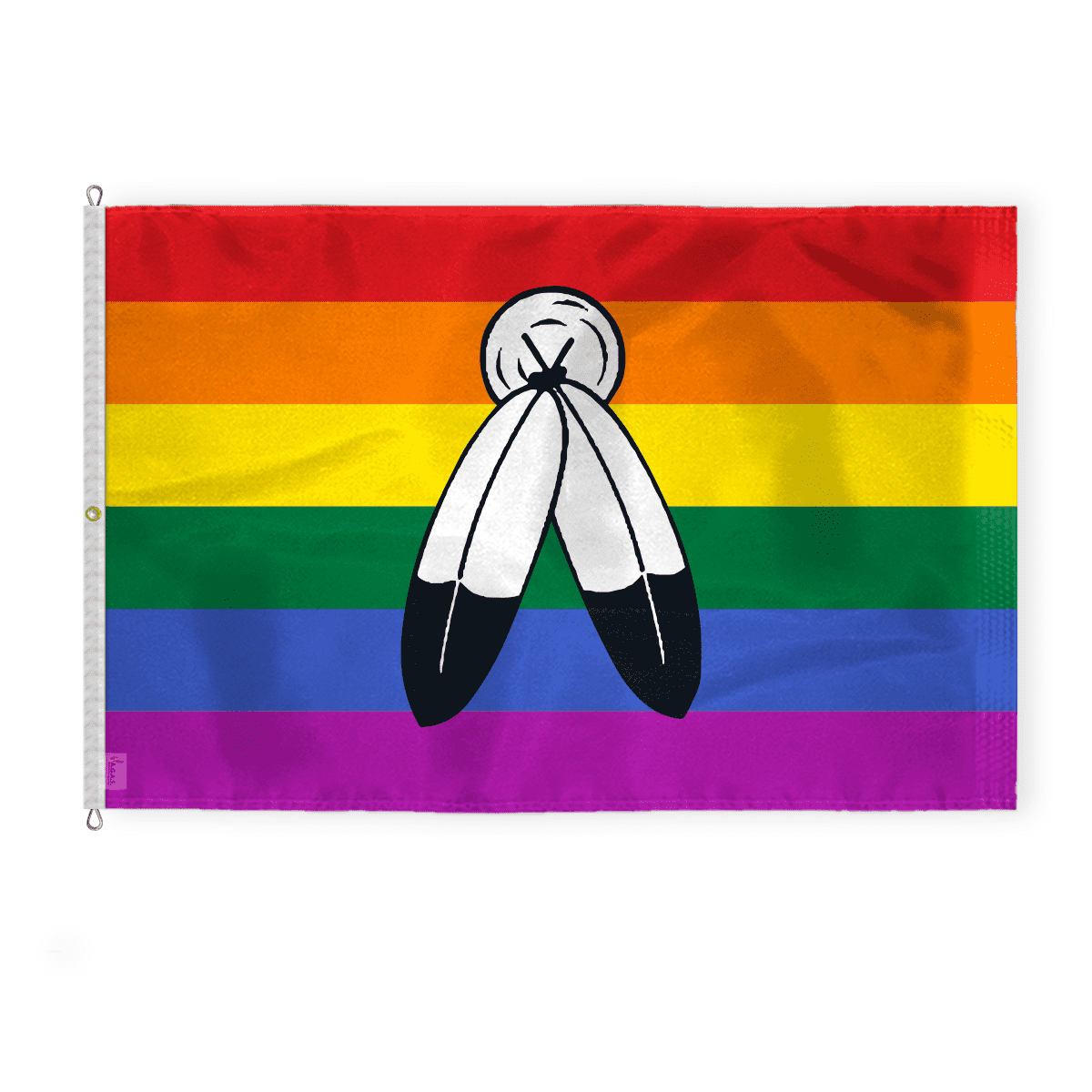 AGAS Large Two-Spirit Rainbow Pride Flag 8x12 Ft - Double Sided Printed ...