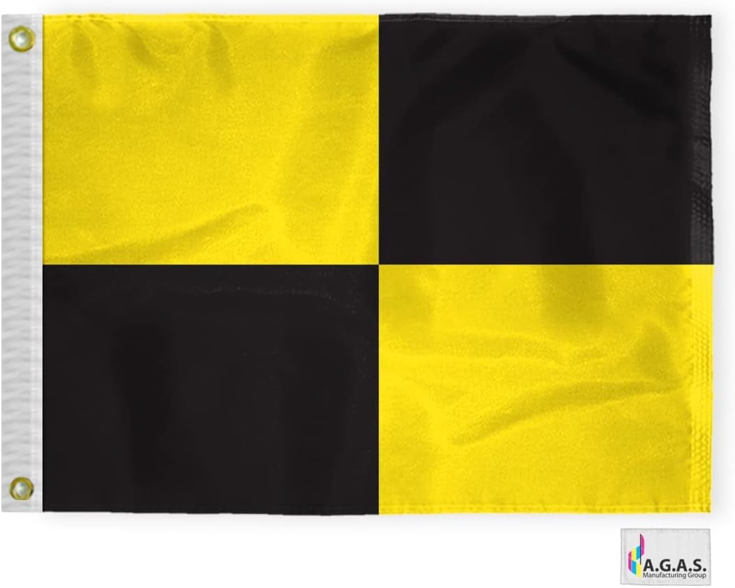 AGAS Lima Code L Marine Signal Flag - Printed 200D Nylon - Canvas Header - Brass Grommets ...