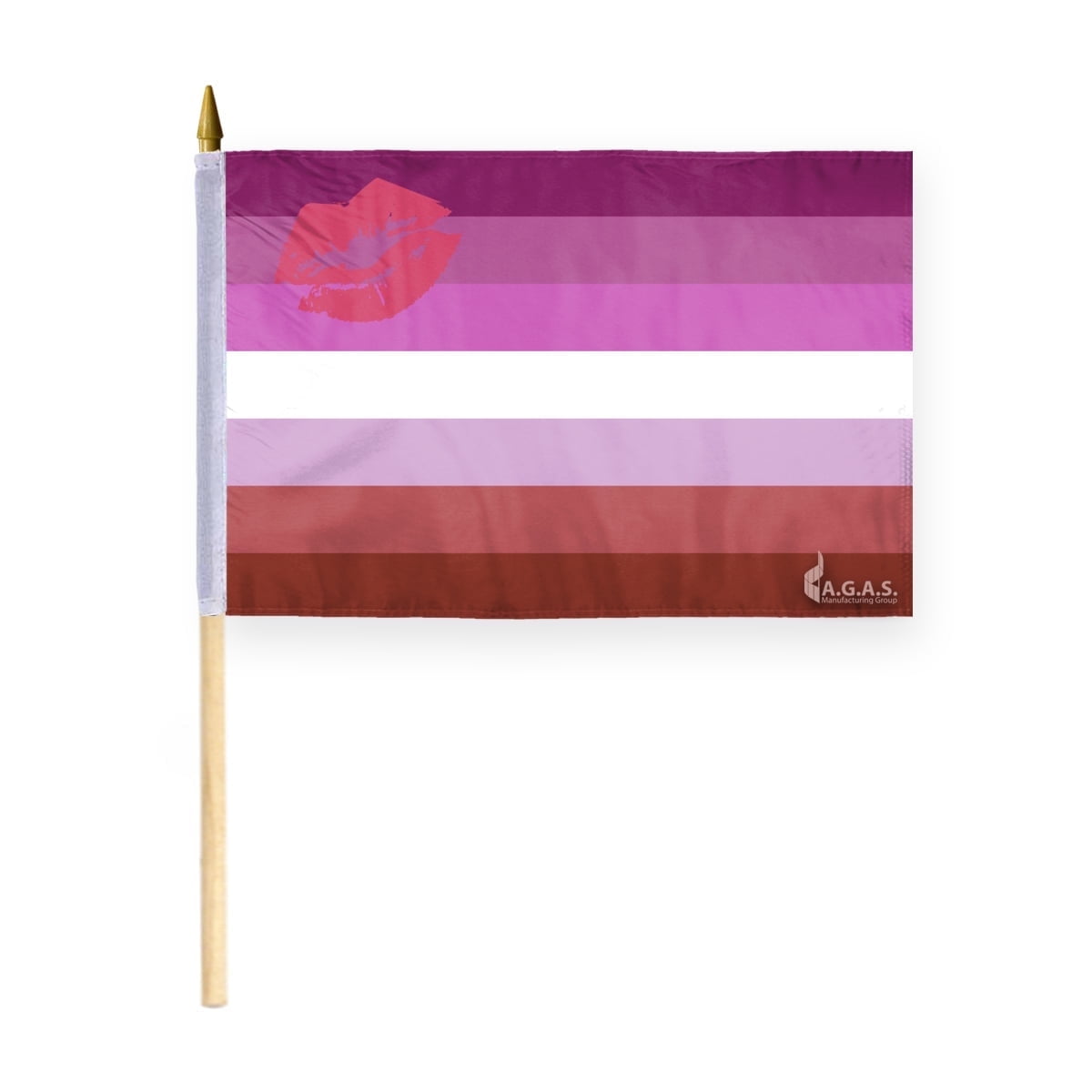 AGAS Lipstick Lesbian Pride Stick Flag 12x18 inch Flag on a 24 inch ...