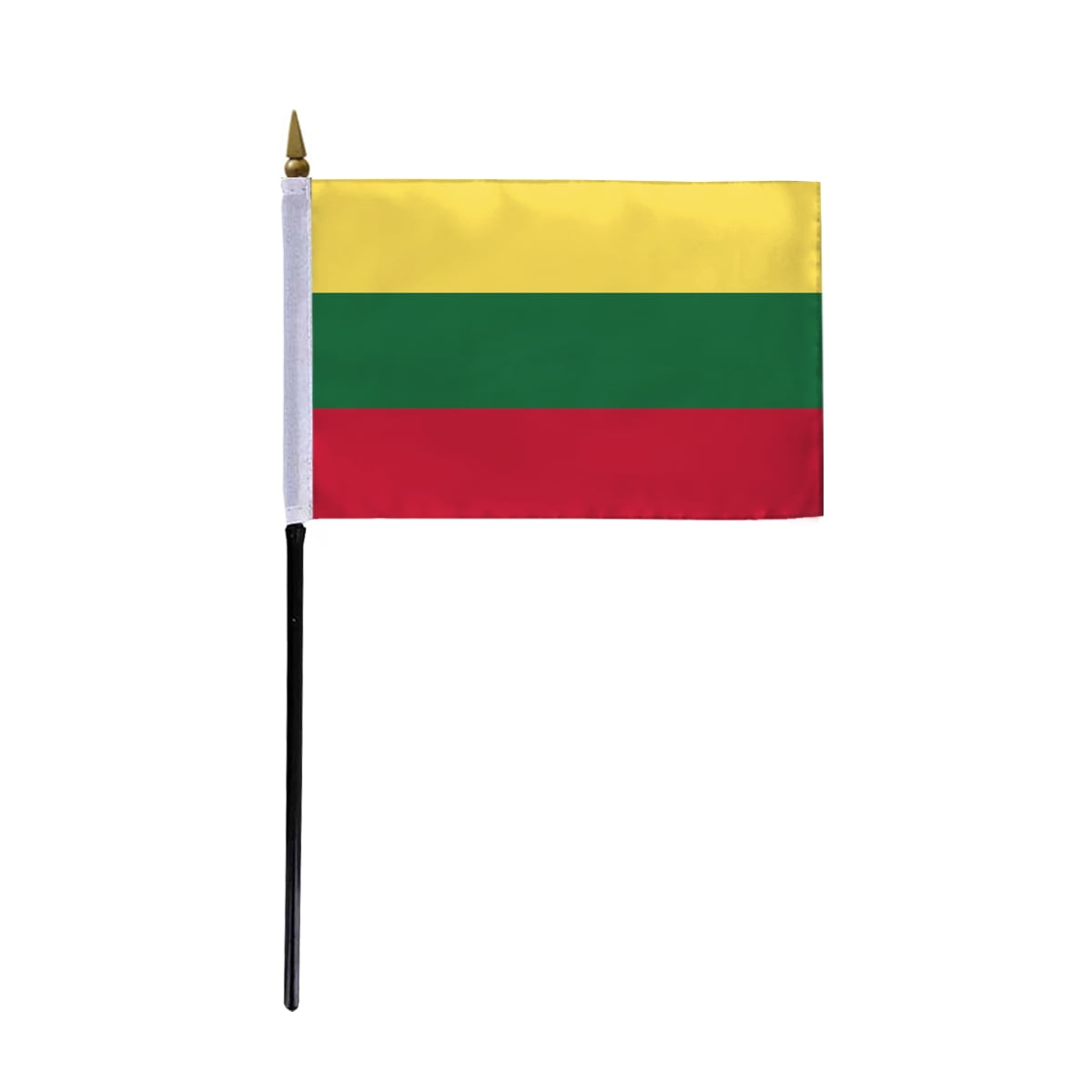 AGAS Lithuania Flag 4x6 inch - 11" Plastic Pole 100% Polyester Stitched ...