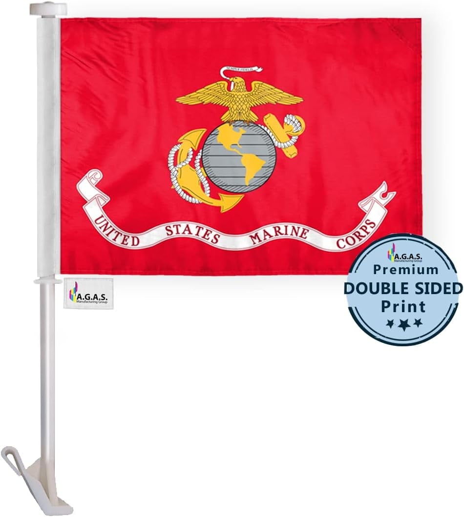 A.G.A.S. Marine Corps Premium Car Flag, 10.5x15 Inch, Double-Sided ...