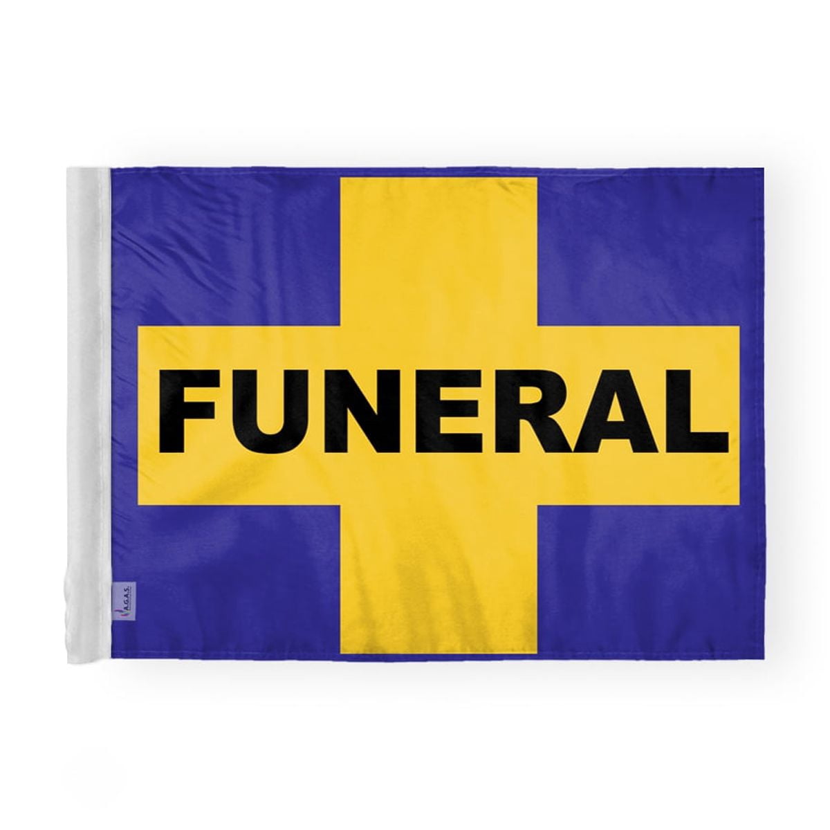 AGAS Memorial Service Funeral Motorcycle Flags - 6x9 inch Yellow Cross ...