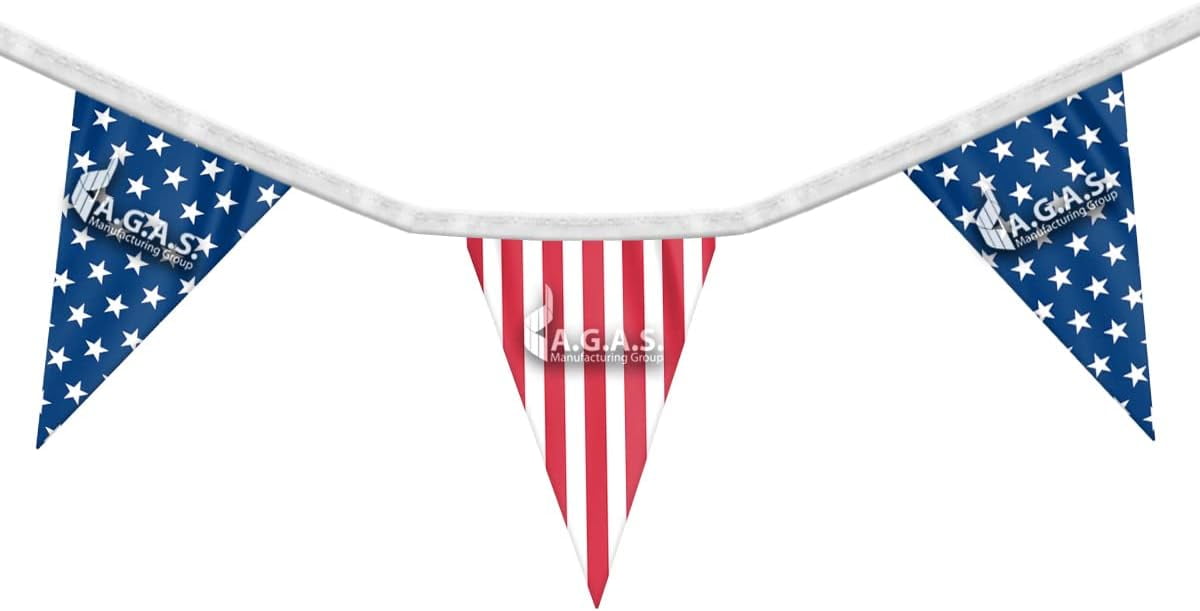 AGAS Mfg 12"x18" Inch USA Pennant Streamers- Material Economy Polyester ...