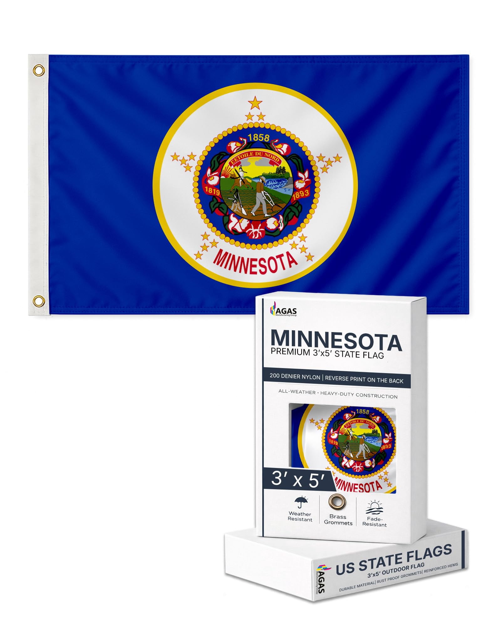 A.G.A.S Manufacturing Group Store 3 x 5 Polyester Minnesota State ...