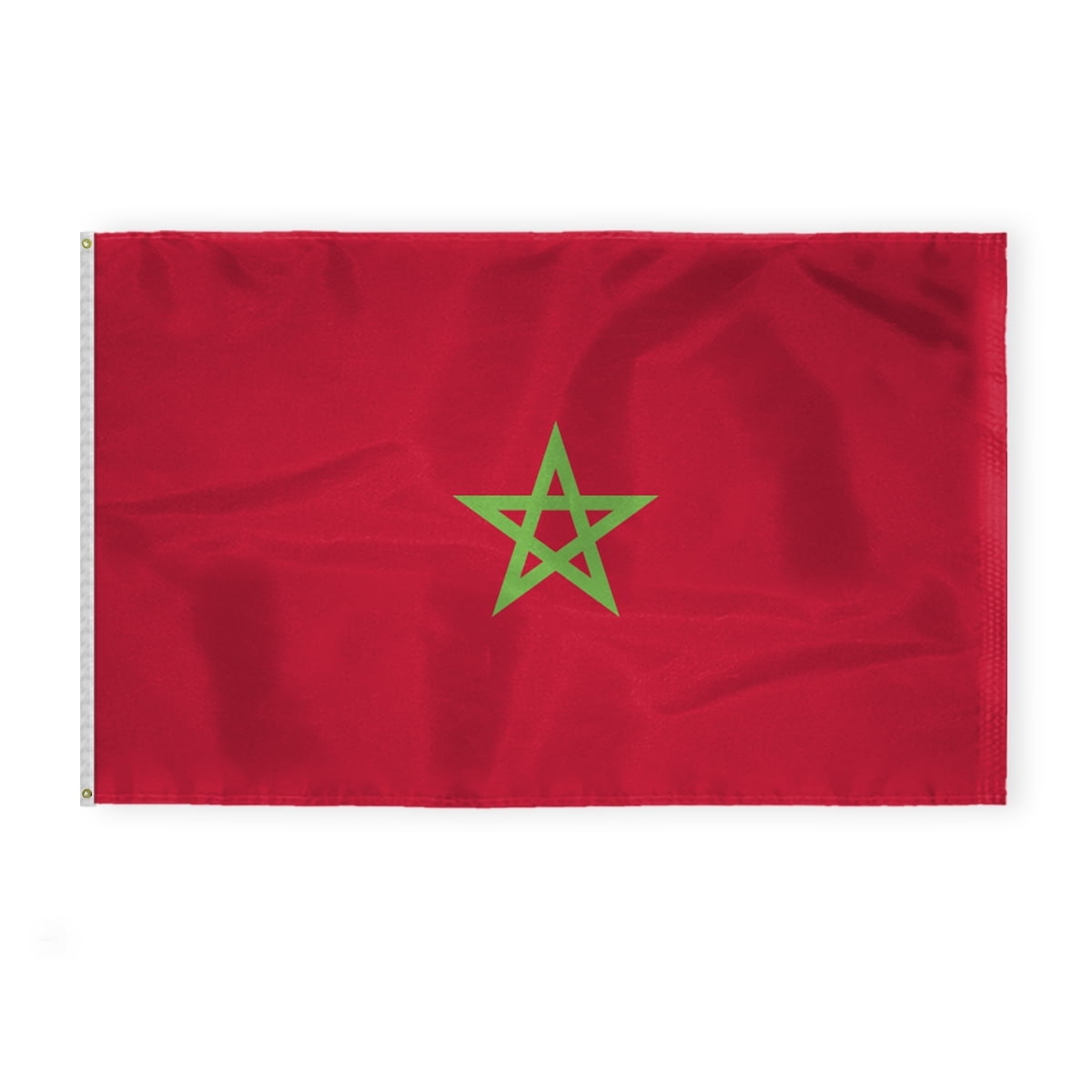 AGAS Morocco Flag 5x8 ft 200D Nylon 6 Needle Lock Stitched Fly Hem Rust ...