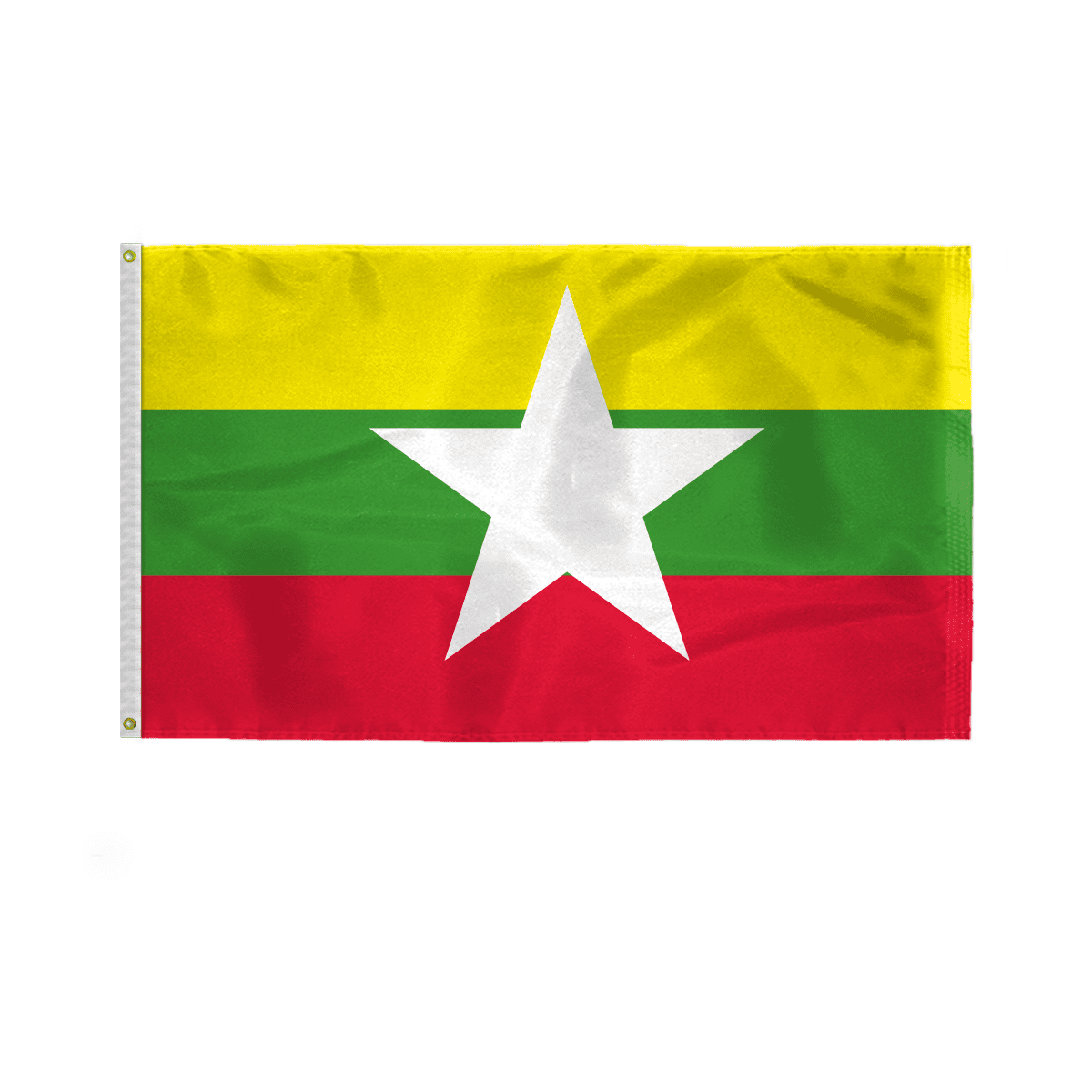 AGAS Myanmar Burma Burmese Flag 3x5 ft 200D Nylon Fabric Double ...