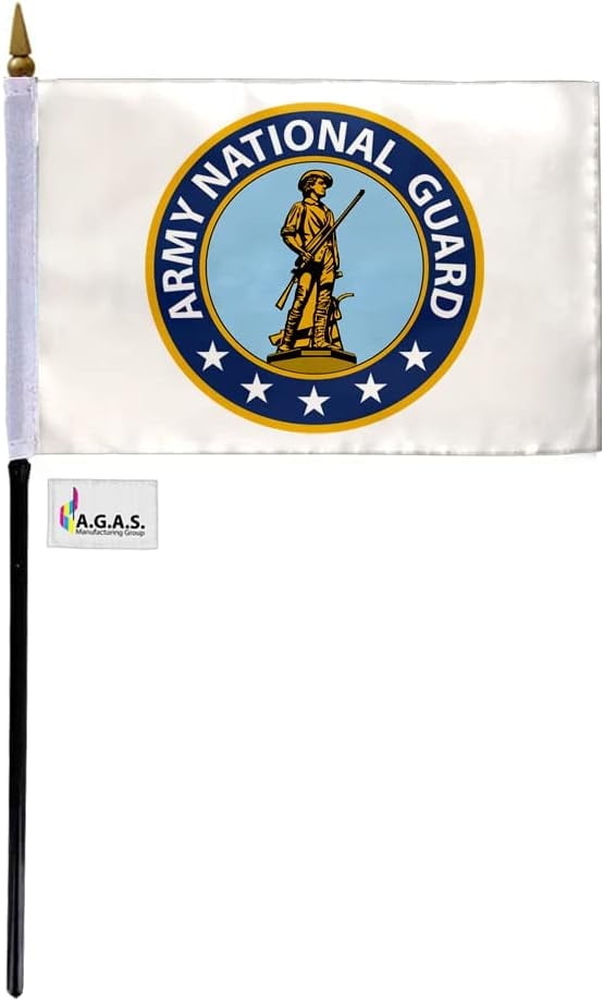 AGAS National Guard Stick Flag - 4 x 6 inch - Printed Single Sided 200D ...