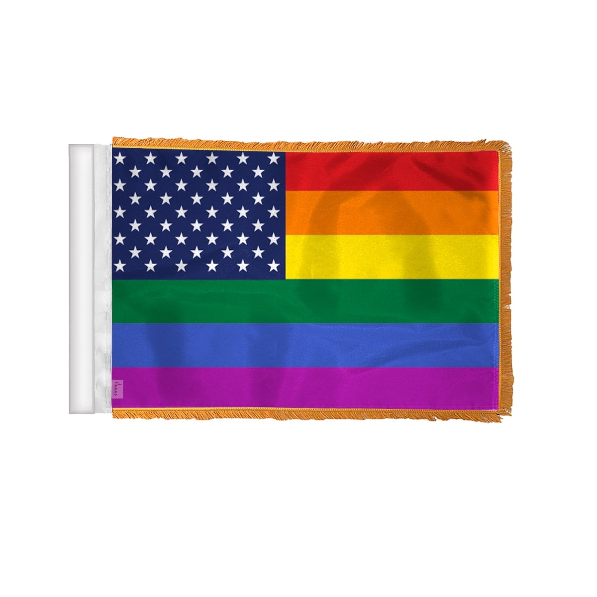 AGAS New Old Glory Pride Antenna Aerial Flag For Cars with Gold Fringe ...