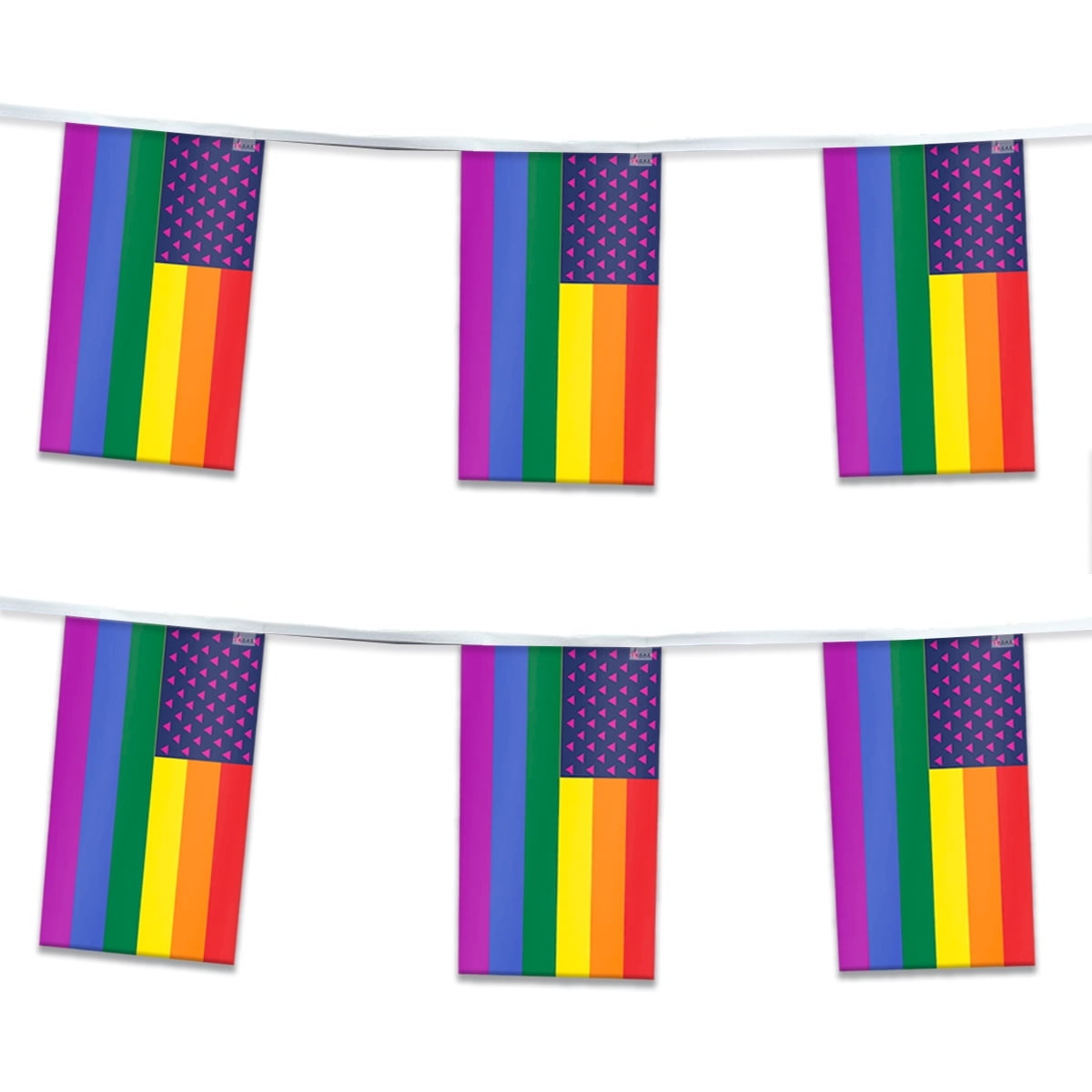 AGAS New Old Glory Triangles Pride Streamers for Party 60 Ft long - 5 ...