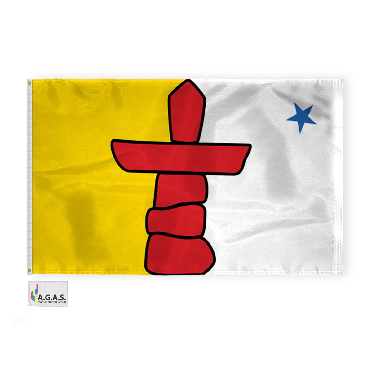 AGAS Nunavut Canadian Region Flag 5 x 10 ft 200D Nylon 6 Needle Lock ...