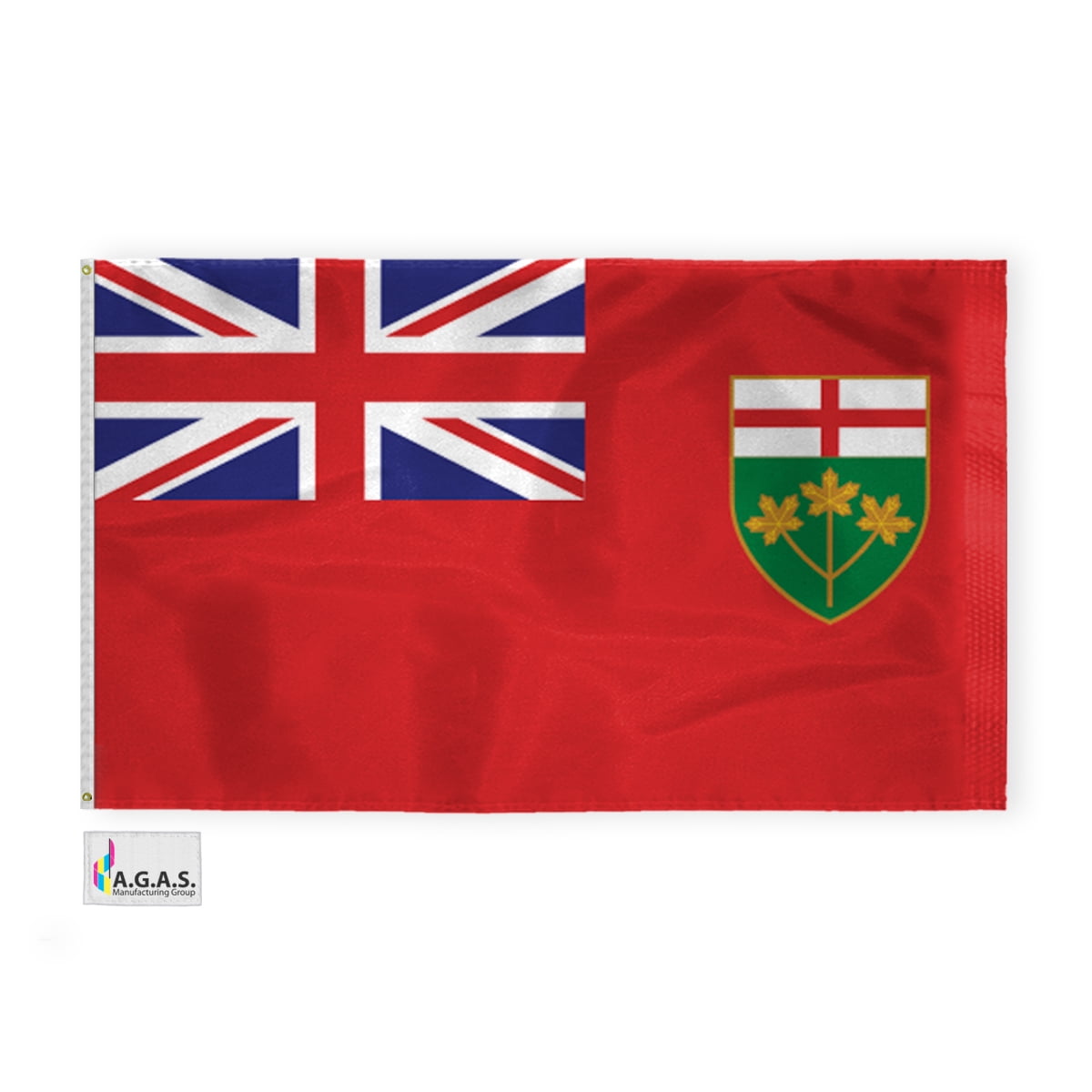 AGAS Ontario Canada Flag 6 x 12 ft 200D Nylon 6 Needle Lock Stitched ...